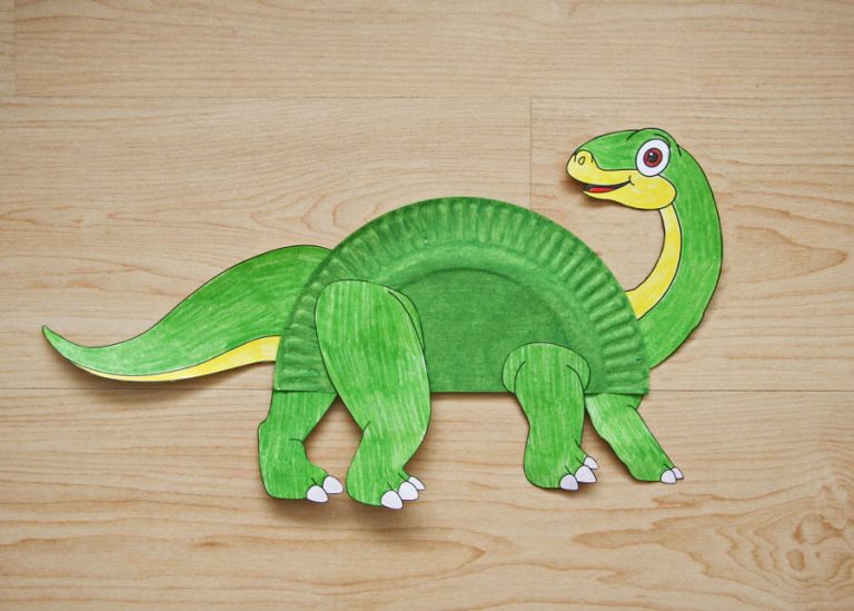 Paper Plate Dinosaur Craft For Kids - Kids Art & Craft