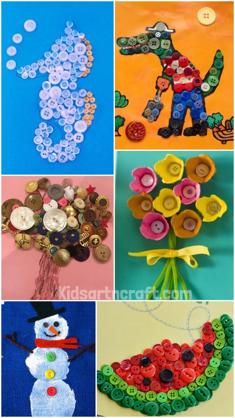 Button Art & Craft Ideas For Kids - Kids Art & Craft