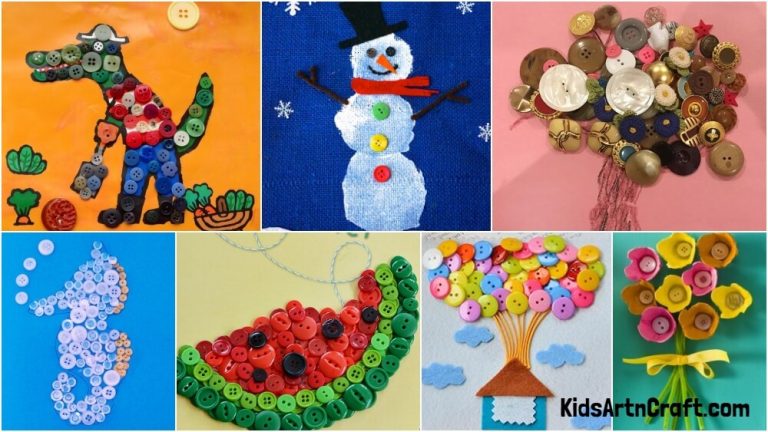 Button Art & Craft Ideas For Kids - Kids Art & Craft