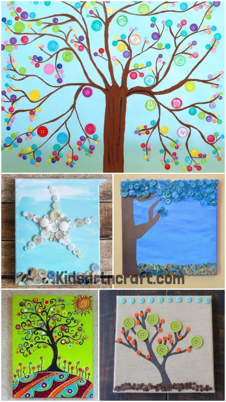 Button Canvas Art and Craft For Kids - Kids Art & Craft