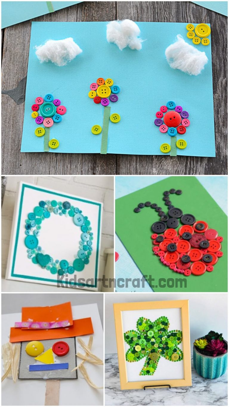 Simple Button Art & Craft Ideas for Kids - Kids Art & Craft