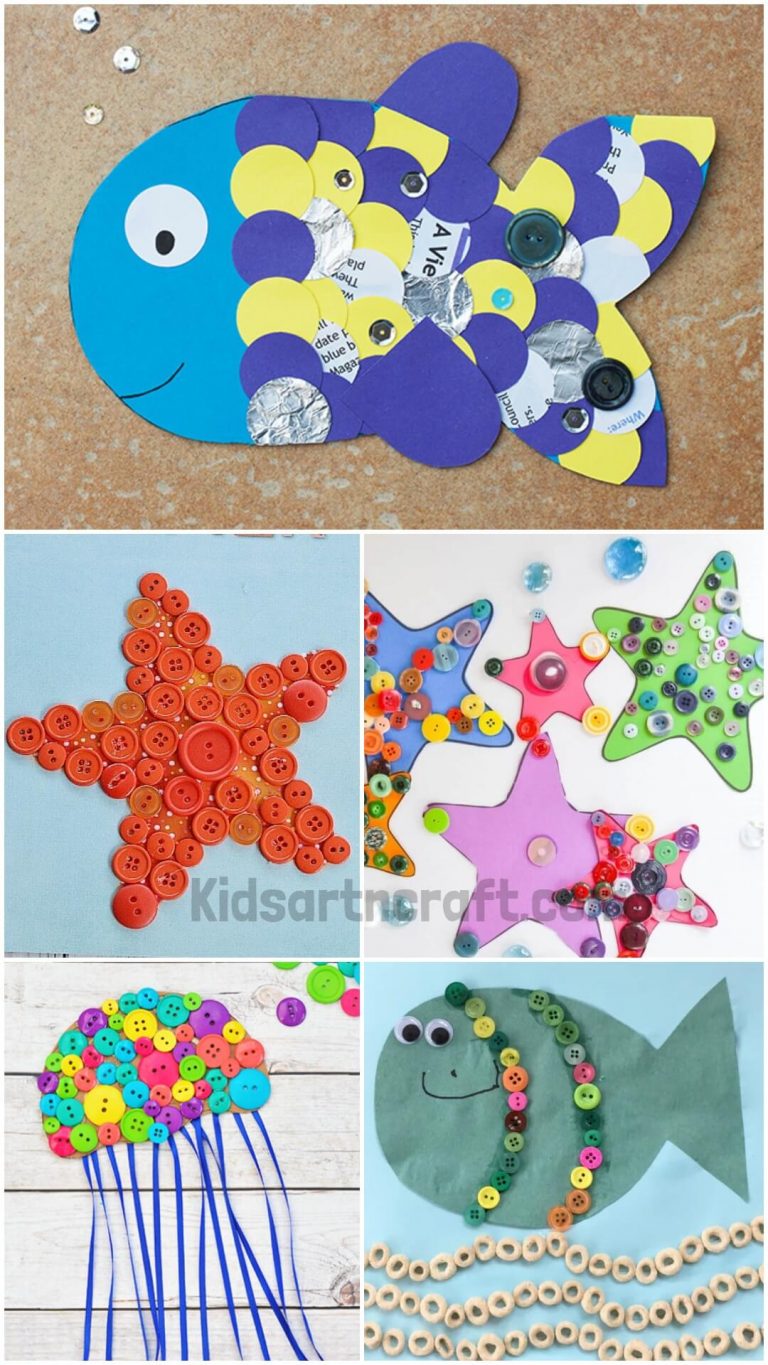Button fish Art and Craft for kids - Kids Art & Craft