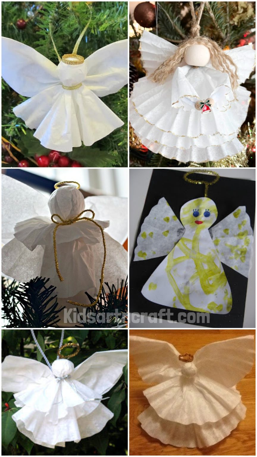 Coffee Filter Angel Ornaments - Kids Art & Craft
