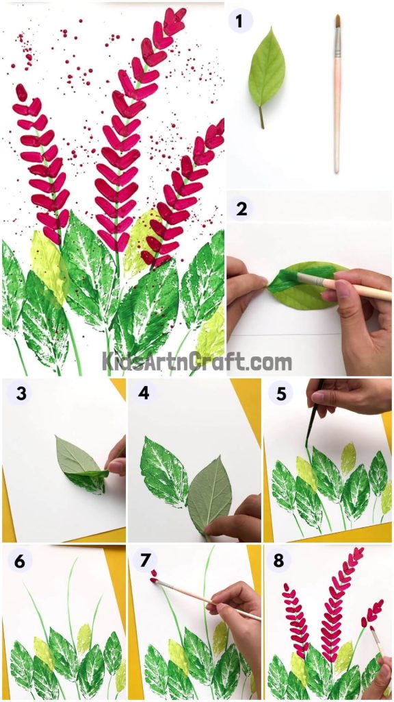 Cool Leaf Imprint Art Idea For Kids - Kids Art & Craft
