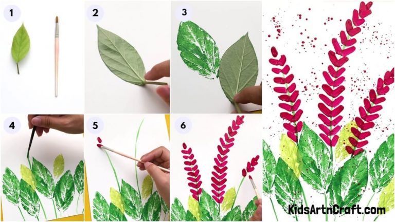 Cool Leaf Imprint Art Idea For Kids - Kids Art & Craft