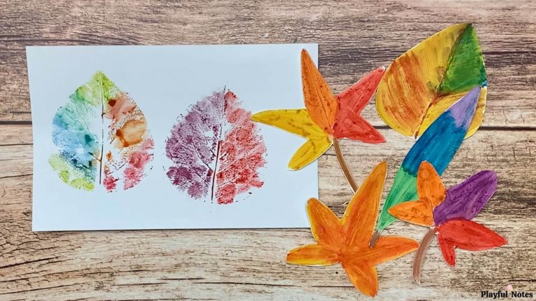Watercolor Leaf Painting Art Ideas - Kids Art & Craft