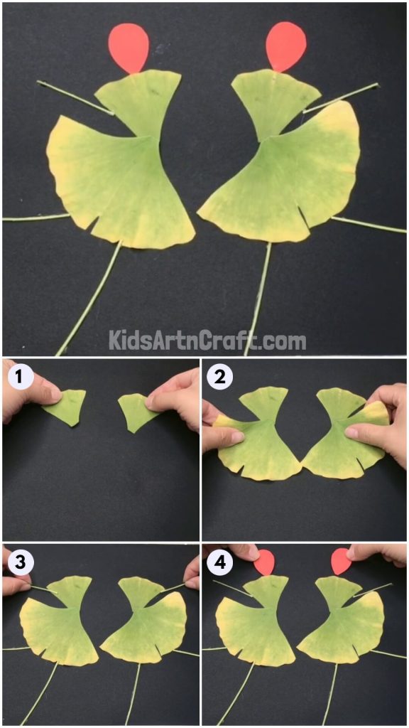 Dancing Girls Leaf Art For Kids - Step by Step Tutorial - Kids Art & Craft