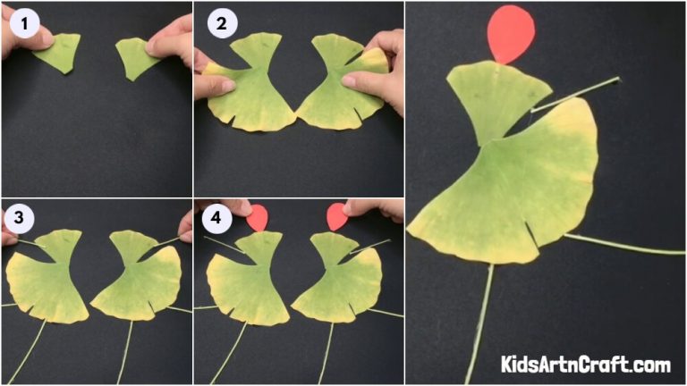 Dancing Girls Leaf Art For Kids - Step by Step Tutorial - Kids Art & Craft