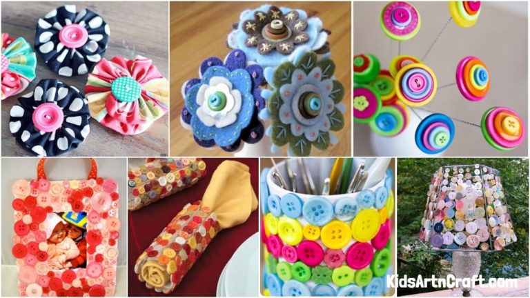 DIY Button Crafts Project - Kids Art & Craft