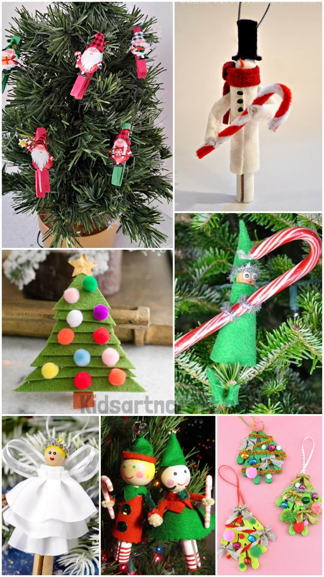 DIY Clothespin Christmas Ornaments - Kids Art & Craft