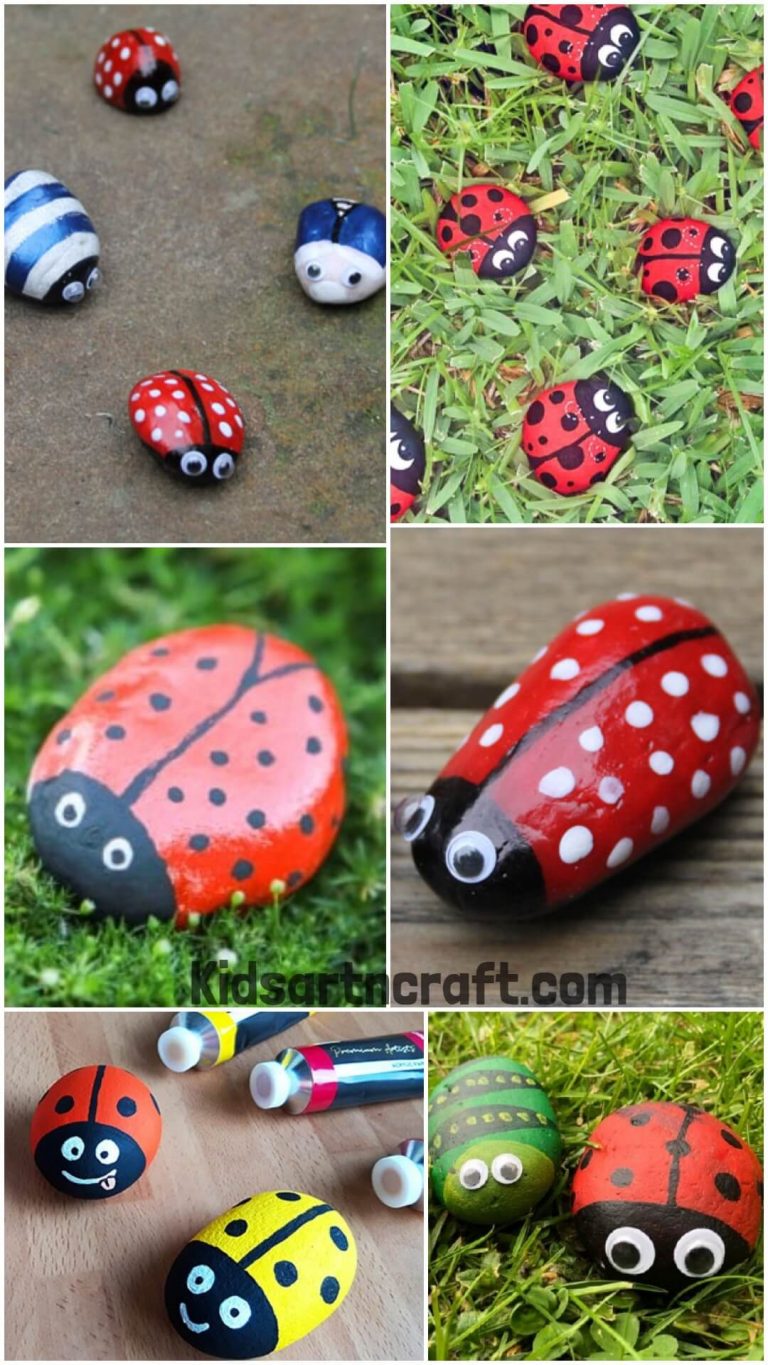 DIY Ladybugs Painted Rocks For Kids - Kids Art & Craft