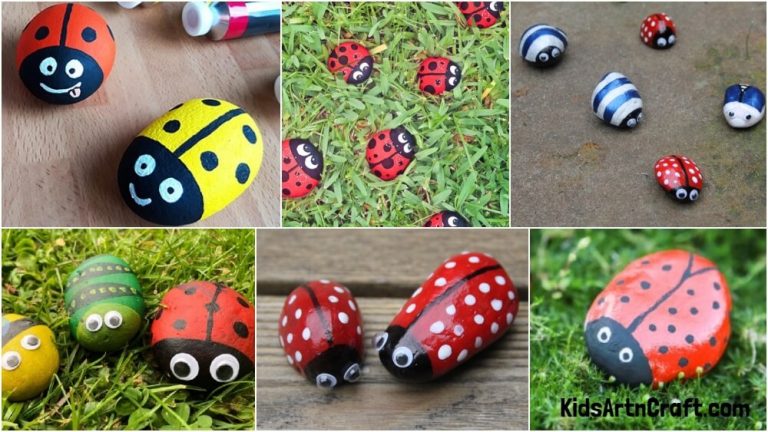DIY Ladybugs Painted Rocks For Kids - Kids Art & Craft