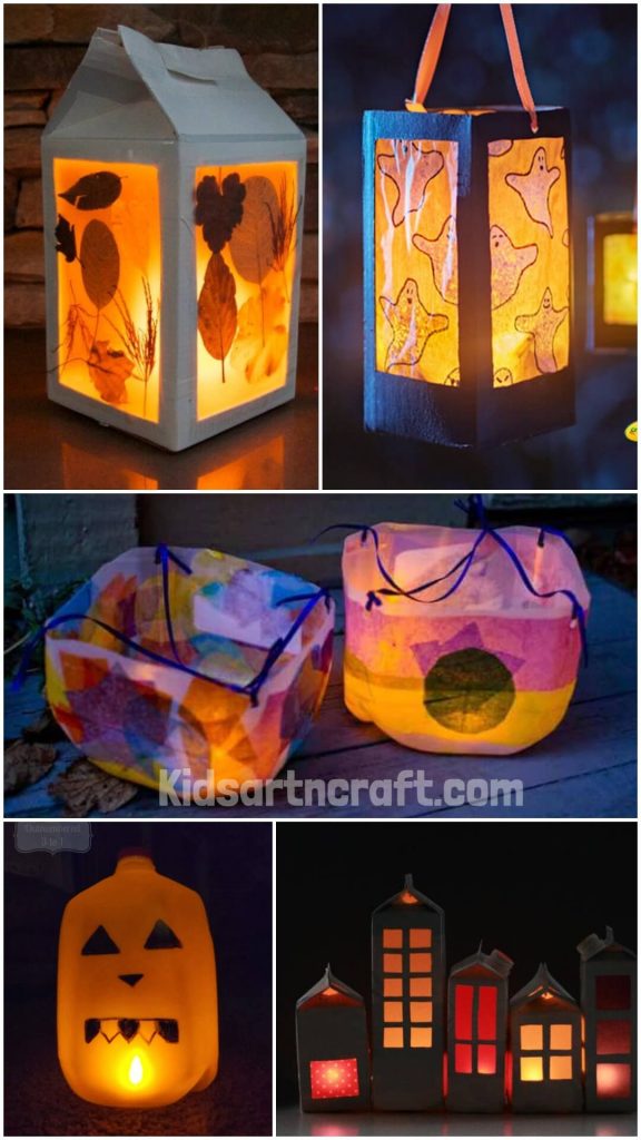 DIY Milk Carton Lantern Ideas for Home Decor - Kids Art & Craft