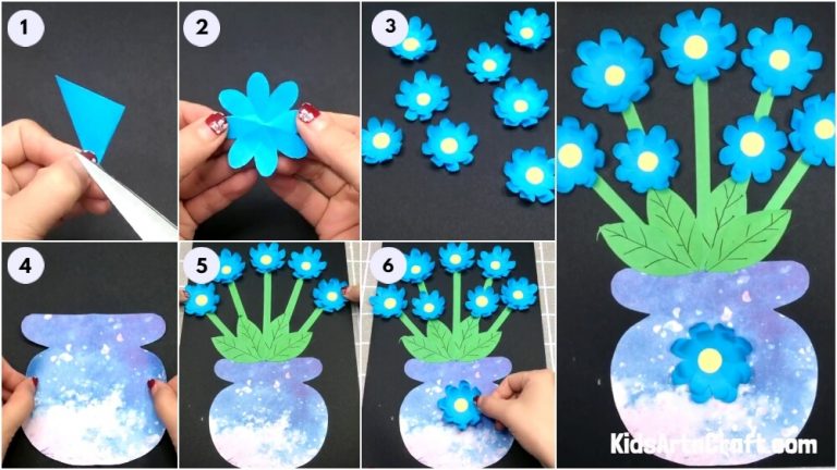 DIY Paper Flower Craft - Step By Step Tutorial - Kids Art & Craft