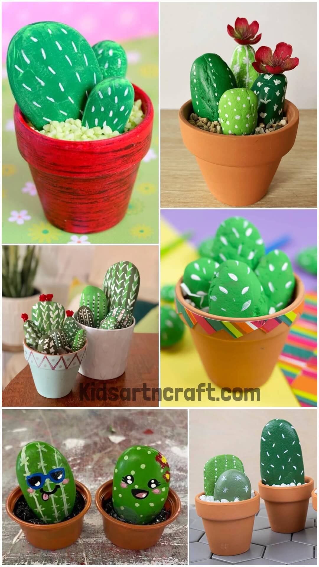 Rock Cactus Crafts for Kids - Kids Art & Craft