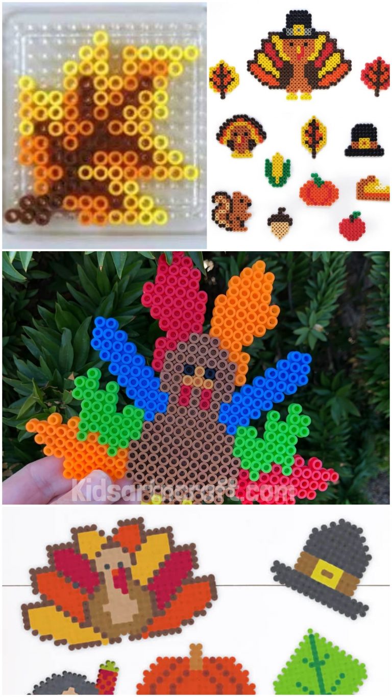 DIY Thanksgiving Perler Bead Patterns to Craft - Kids Art & Craft