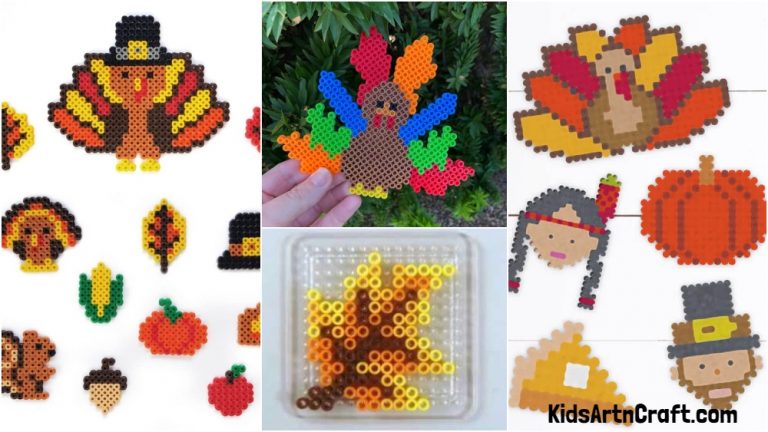 DIY Thanksgiving Perler Bead Patterns to Craft - Kids Art & Craft
