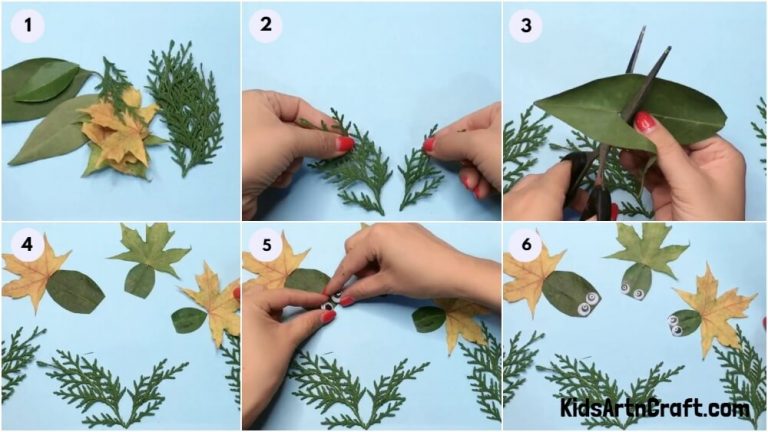 Leaf Art And Craft Step by Step Tutorial For Kindergarten - Kids Art ...
