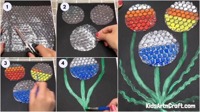 Easy To Make Bubble Wrap Flower Craft For Kids- Step By Step Tutorial ...