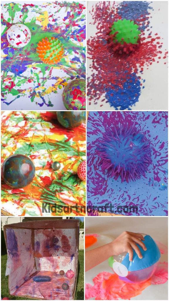 Fun Activity Painting With Balls For Toddlers - Kids Art & Craft