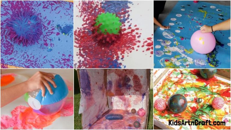 Fun Activity Painting With Balls For Toddlers - Kids Art & Craft