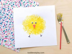 Chick Fork Paintings For Toddlers - Kids Art & Craft