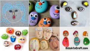 Funny Faces Using Painted Rock Crafts - Kids Art & Craft