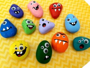 Funny Faces Using Painted Rock Crafts - Kids Art & Craft