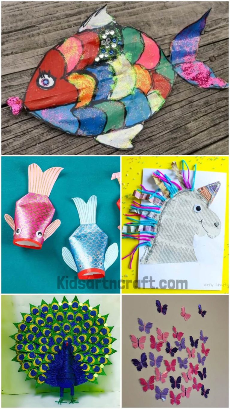 Glitter Paper Animal Craft Ideas - Kids Art & Craft
