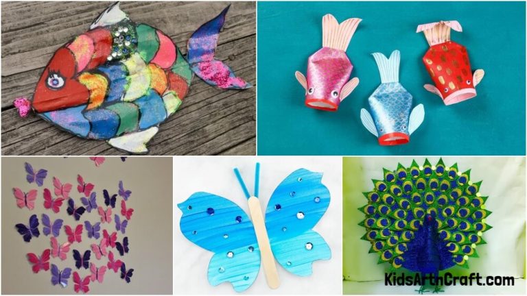 Glitter Paper Animal Craft Ideas - Kids Art & Craft