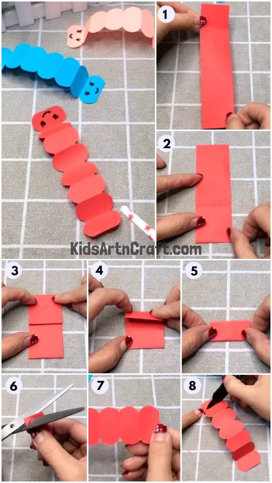 Handmade Paper Caterpillar Craft For Kids - Step by Step Tutorial ...