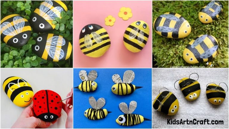 Honeybee Painted Rock Ideas - Kids Art & Craft