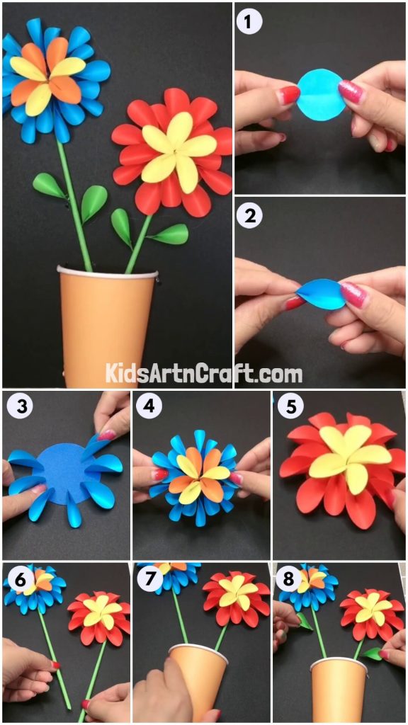 How to Make Paper Flower Craft With Paper Cup - Kids Art & Craft