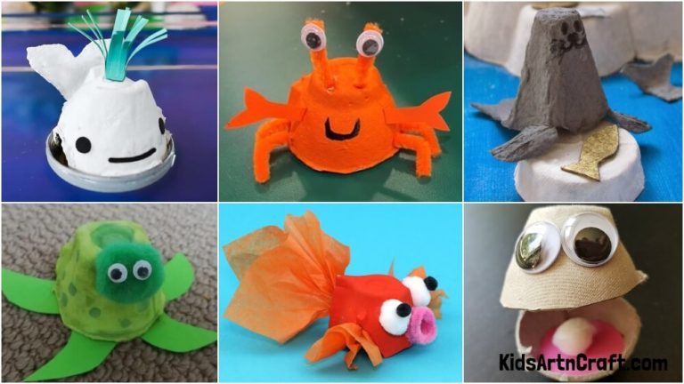 Ocean Animal Egg Carton Crafts - Kids Art & Craft