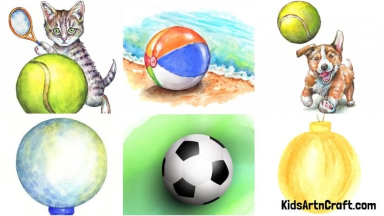 Painting Balls With Watercolor - Kids Art & Craft