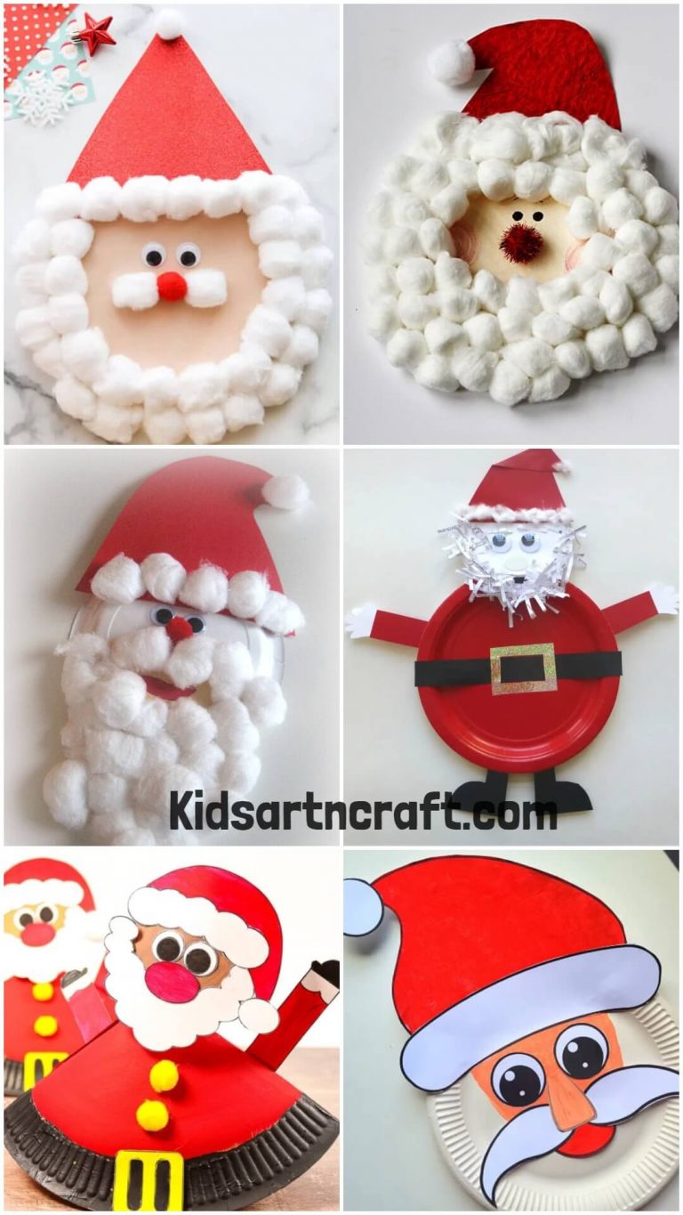 Paper Plate Santa Craft Ideas for Kids - Kids Art & Craft