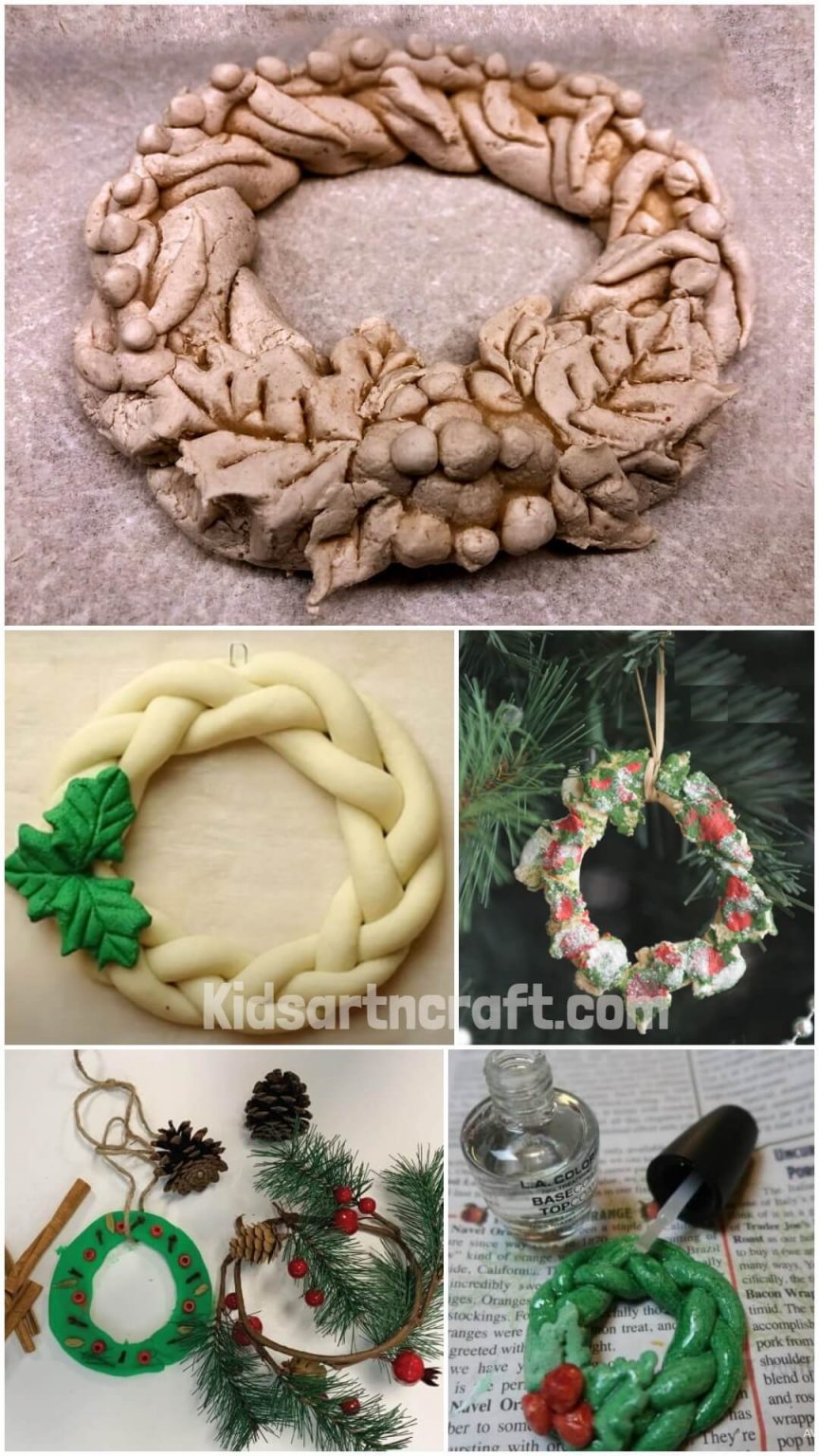 Salt Dough Wreath Ornaments - Kids Art & Craft