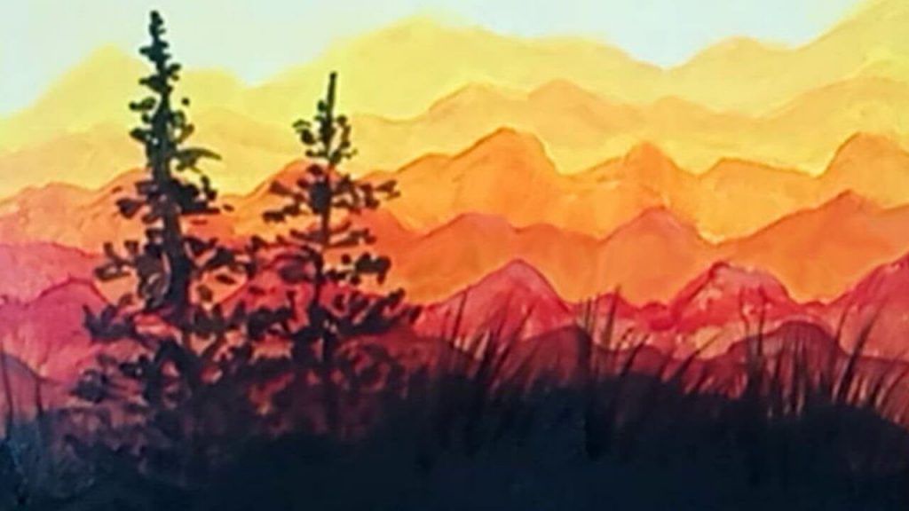 Silhouette Landscape Paintings - Kids Art & Craft