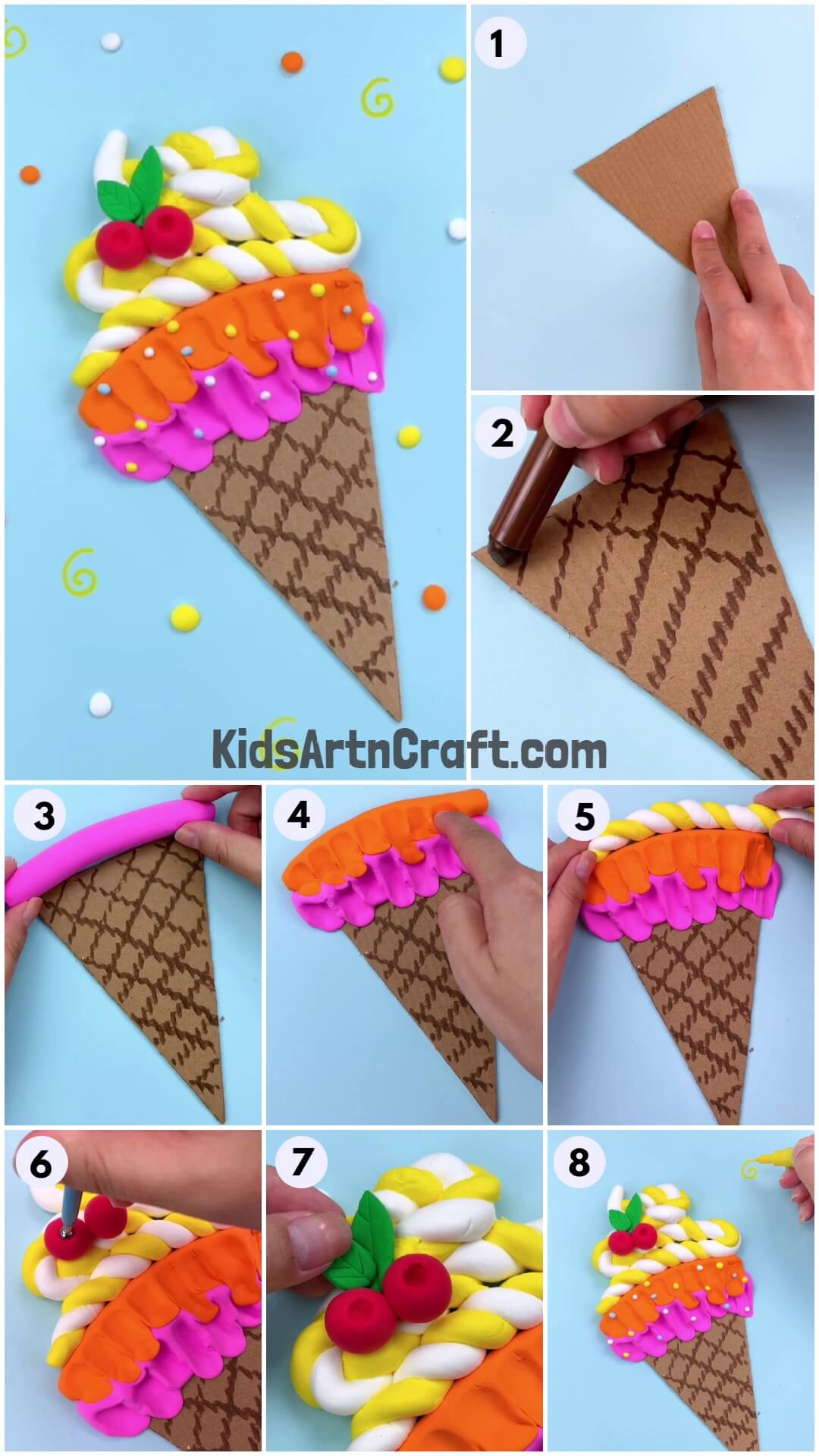 Simple & Tasty Ice-Cream Craft Using Clay – Step by Step Tutorial ...
