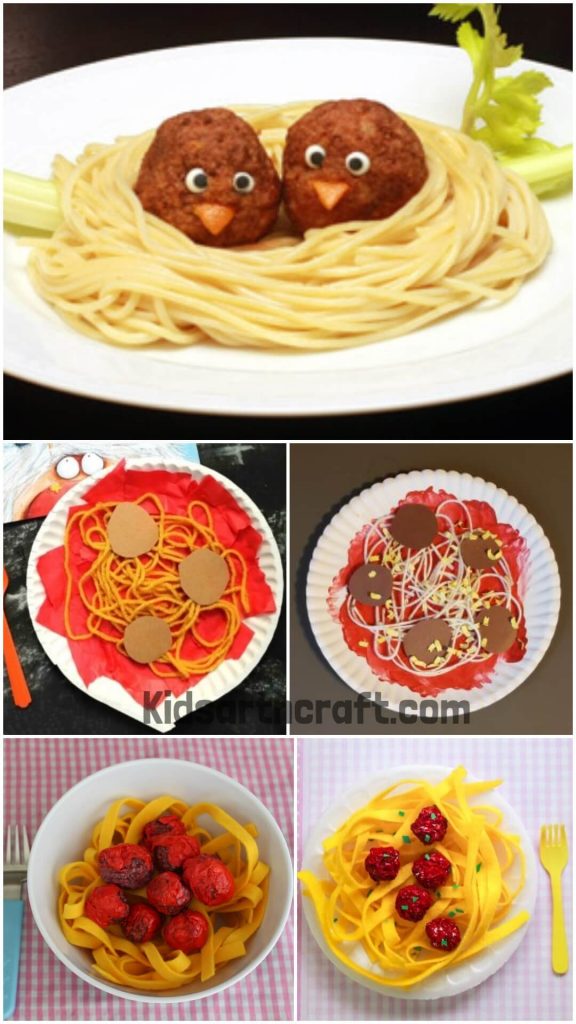 Spaghetti And Meatballs Craft For Kids - Kids Art & Craft