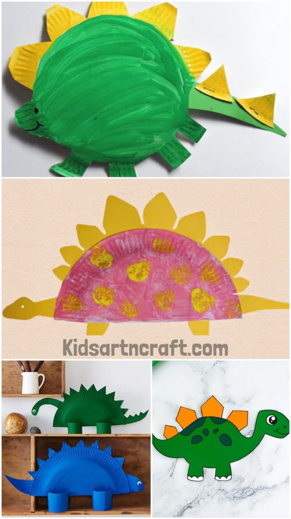 Stegosaurus Dinosaur Paper Plate Crafts For Kids - Kids Art & Craft