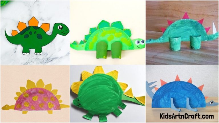 Stegosaurus Dinosaur Paper Plate Crafts For Kids - Kids Art & Craft
