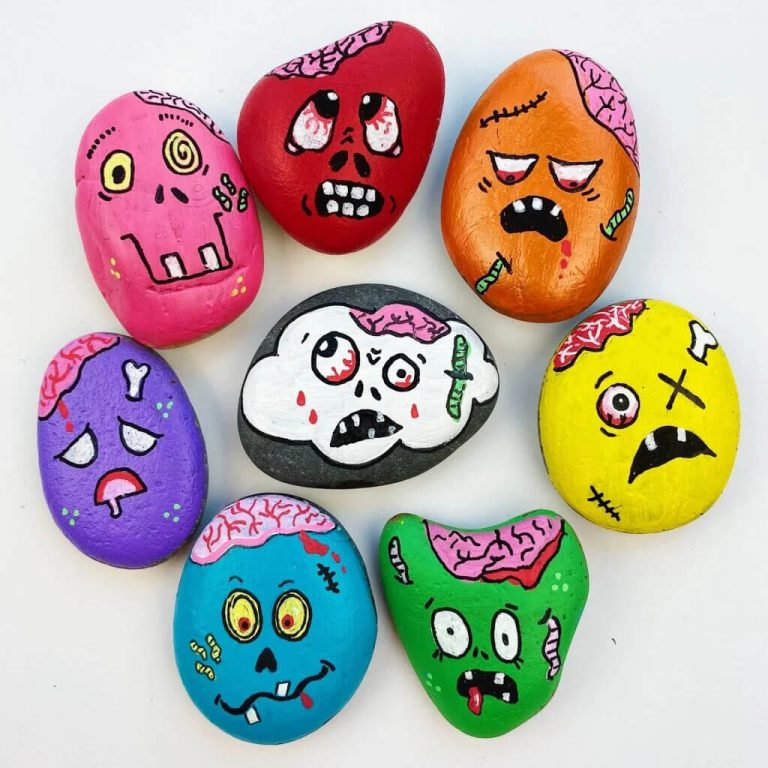 Cute Monster Painted Rock Crafts - Kids Art & Craft