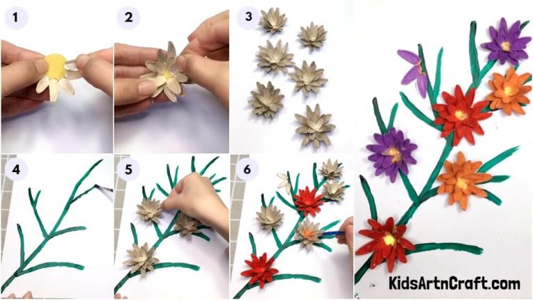 Sunflower Seeds Flower Craft - Step By Step Tutorial - Kids Art & Craft