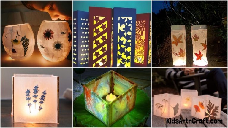 Wax Paper Lanterns DIY Ideas - Kids Art & Craft