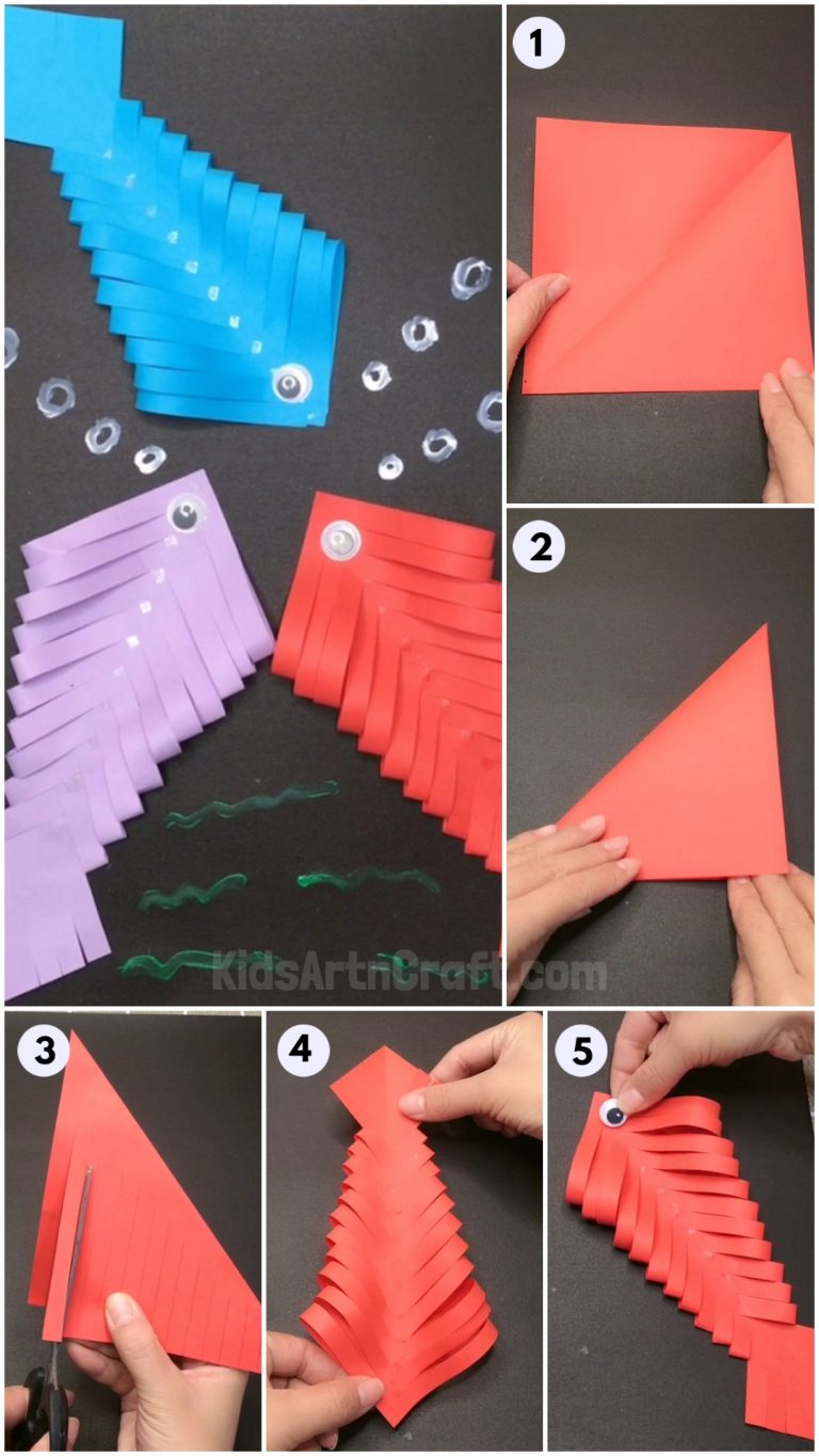 Colorful Paper Fish in Water Craft Tutorial for Kids - Kids Art & Craft