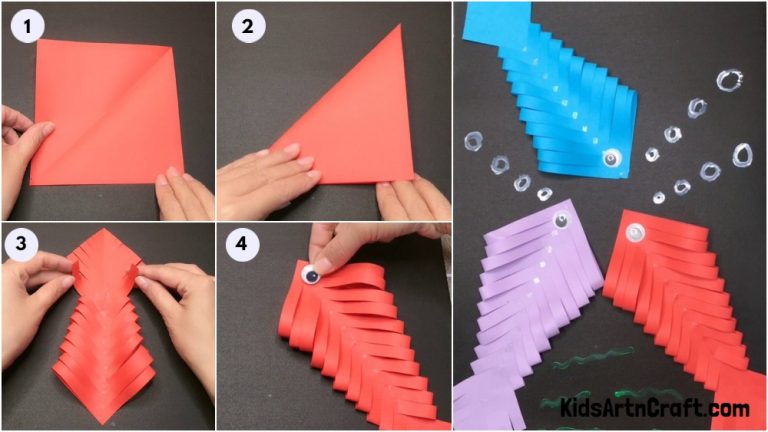 Colorful Paper Fish in Water Craft Tutorial for Kids - Kids Art & Craft