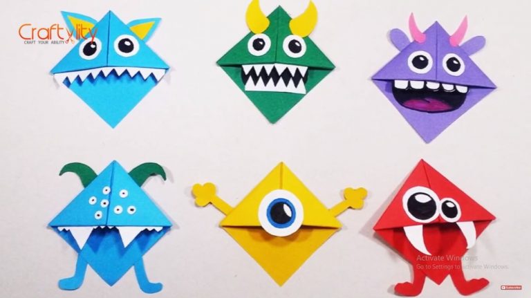 DIY Monster Bookmarks for Kids - Kids Art & Craft