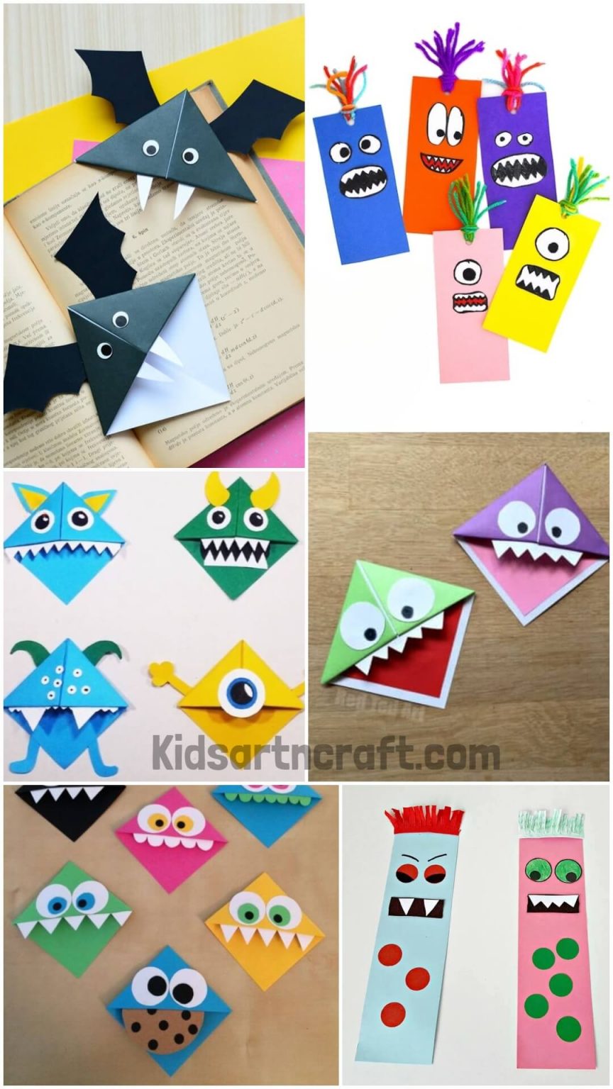 DIY Monster Bookmarks for Kids - Kids Art & Craft