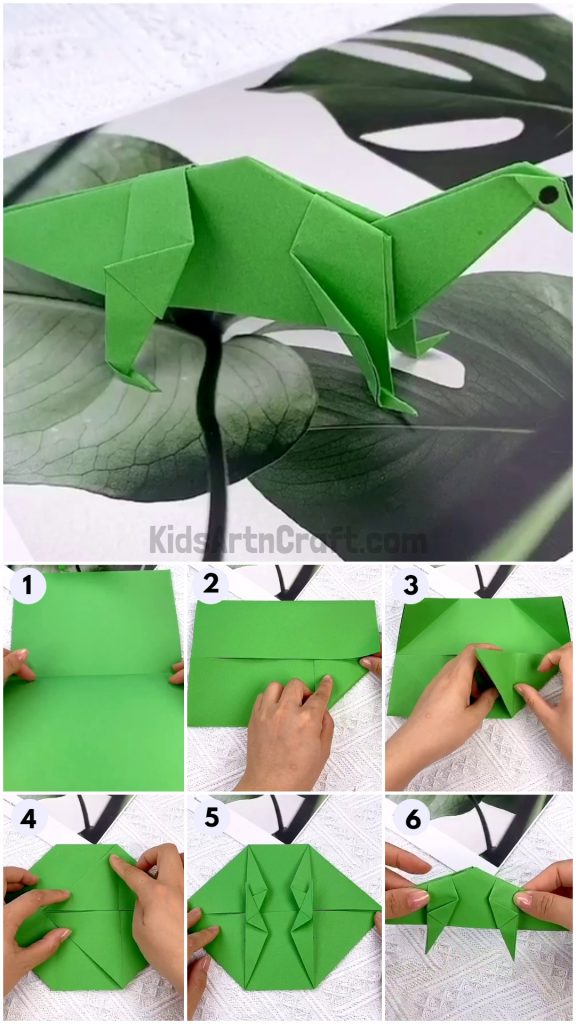 DIY Origami Dinosaur Craft Tutorial For Kids - Kids Art & Craft